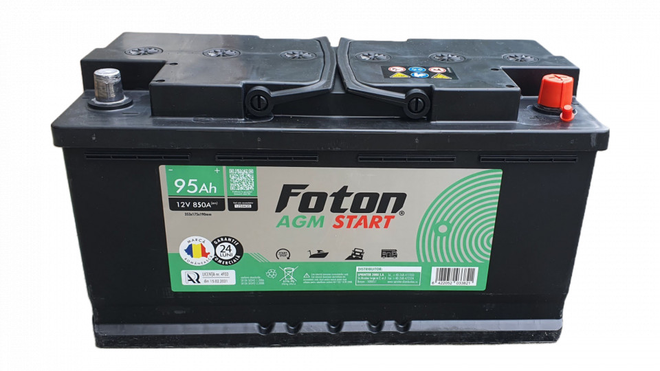 Baterie auto Foton Start AGM 95Ah 850A (Start&Stop)