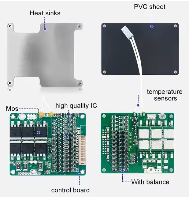 Circuit de protectie BMS 13S 48V 15A TDT-8389