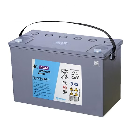 Sprinter battery S12V3400PP of 12V and 92.8Ah