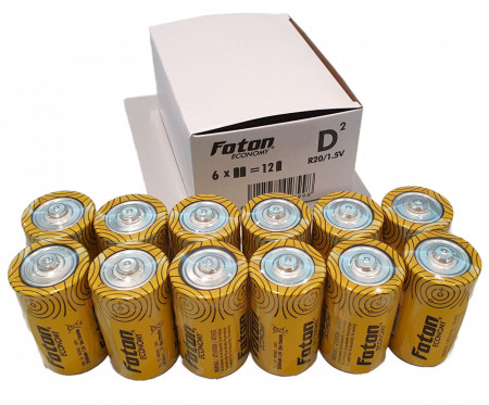 Box of 12 x Battery R20 D Foton Economy 1.5V