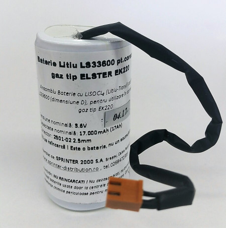Lithium battery LS33600 for gas corrector EK220