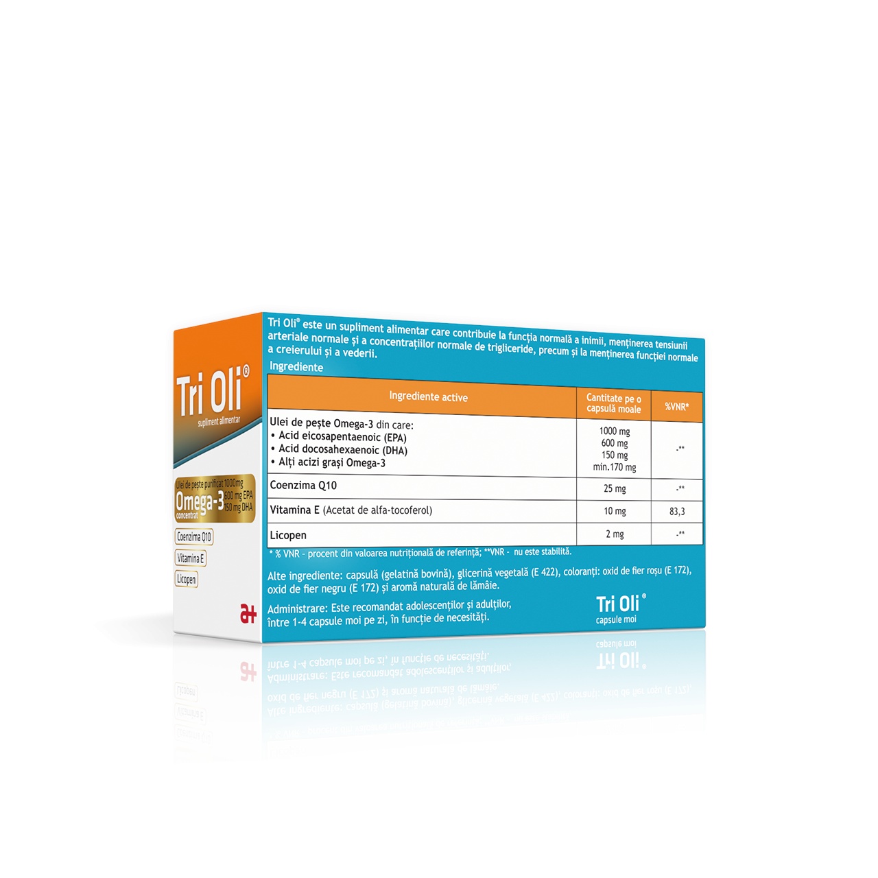 Tri Oli, 30 capsule – supliment cu Omega-3, Antibiotice SA