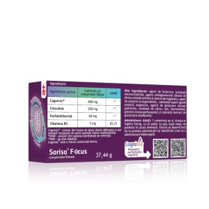 Soriso Focus, 30 comprimate – supliment pentru memorie și concentrare ...