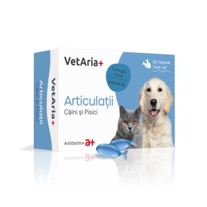 VetAria+ Articulații Câini și pisici, 30 capsule twist off, palatabile ...