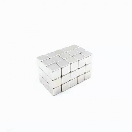 Magnet puternic neodim cub 5x5mm cu suprafata nichelata