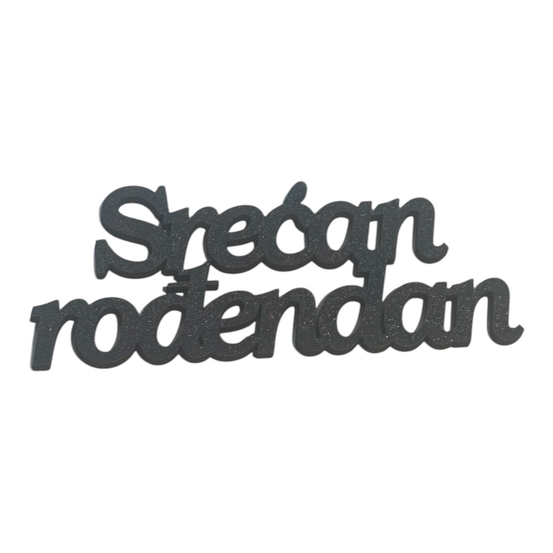 Mali toper srecan rodjendan latinica (tamno sivi) P