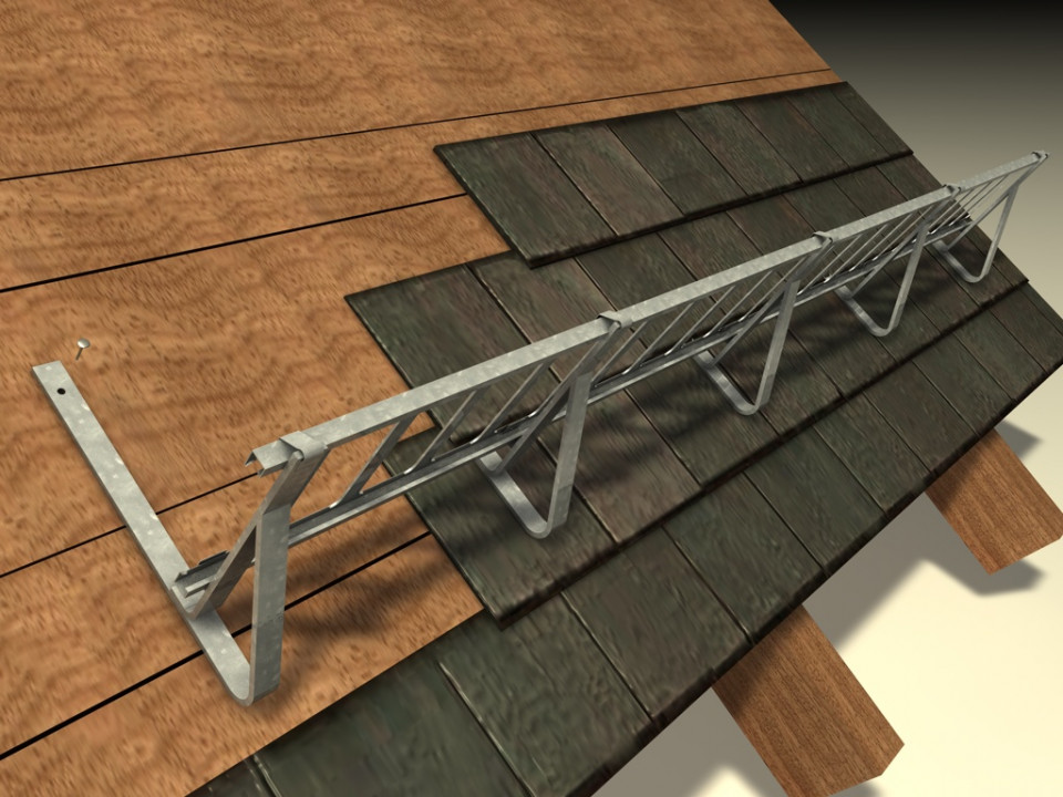 Set Parazapada grilaj 3 ML cu 4 suporti, Zincat pentru sindrila bituminoasa