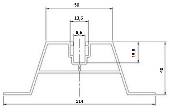 Șină Mini RAIL 40 x 300 mm cu EPDM – Profil Montaj Panouri Fotovoltaice ...