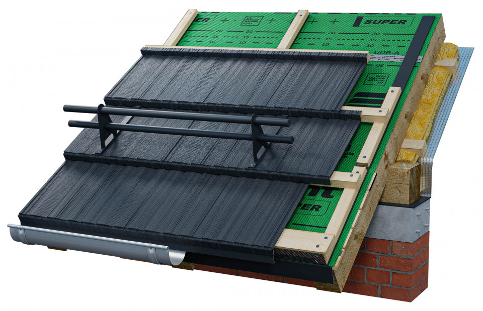 SET Parazapadă cilindrică 2 m + 3 suporți tablă Janosik, Teck