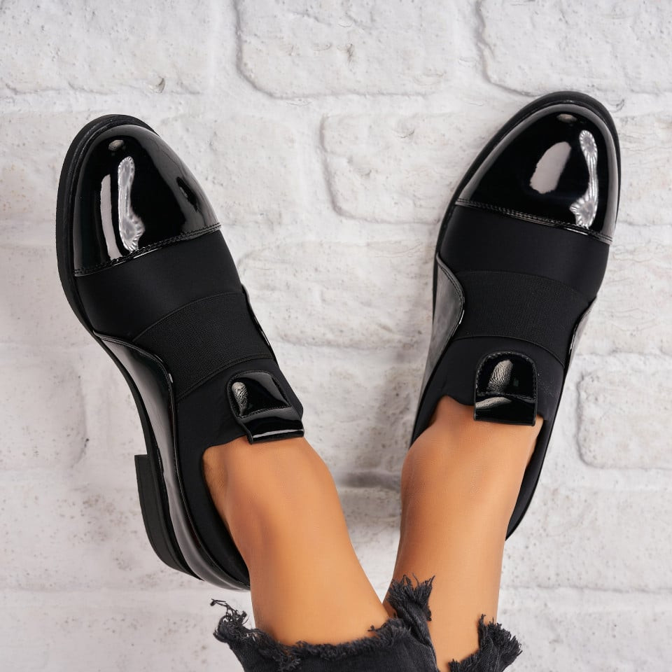 Casual obuv Lakovaná eko kůže Černá Lazera