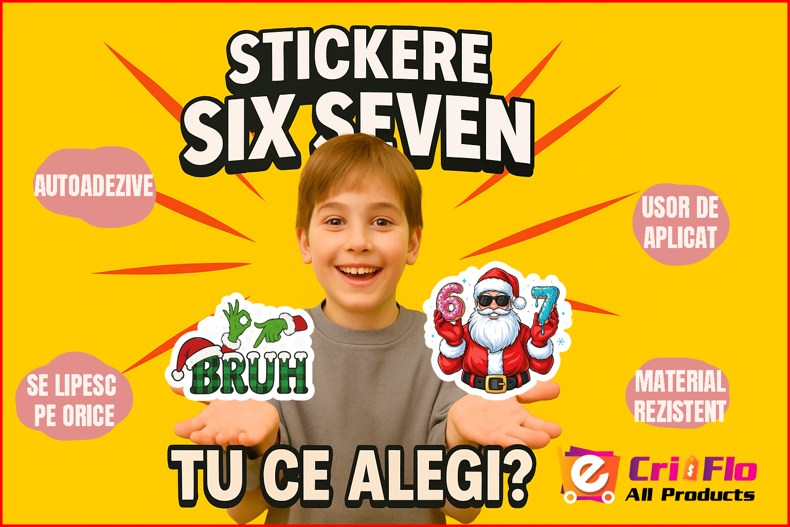 Sticker SIX SEVEN 67 Brad Format Din Cifre, Autoadeziv, Cri-Flo ...