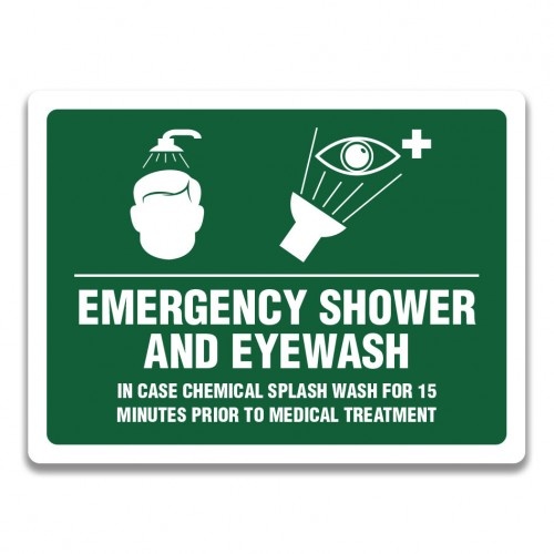 ⚠️ INDICATOARE 🛑 Indicator EMERGENCY SHOWER AND EYEWASH SIGN, Sticker ...