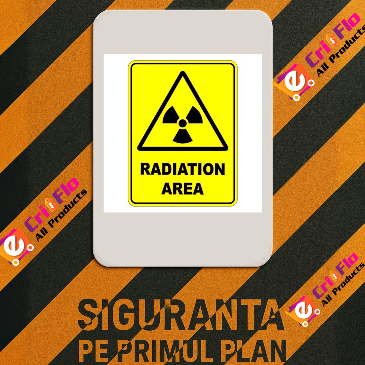 ⚠️ INDICATOARE 🛑 Indicator Radiation Area Warning Safety Sign, Sticker autocolant ️