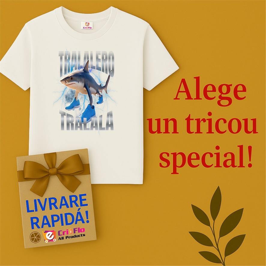 Tricou Copii Tralalelo Tra la la Tralalero Tralala Bootleg Brainrot ...