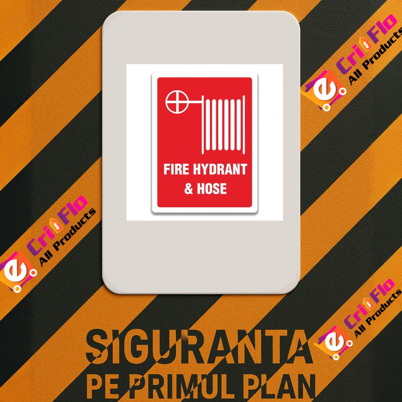 ⚠️ INDICATOARE 🛑 Indicator FIRE HYDRANT HOSE SIGN, Sticker autocolant ️