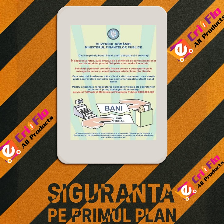 ⚠️ INDICATOARE 🛑 Indicator Afis bon fiscal, Sticker autocolant ️