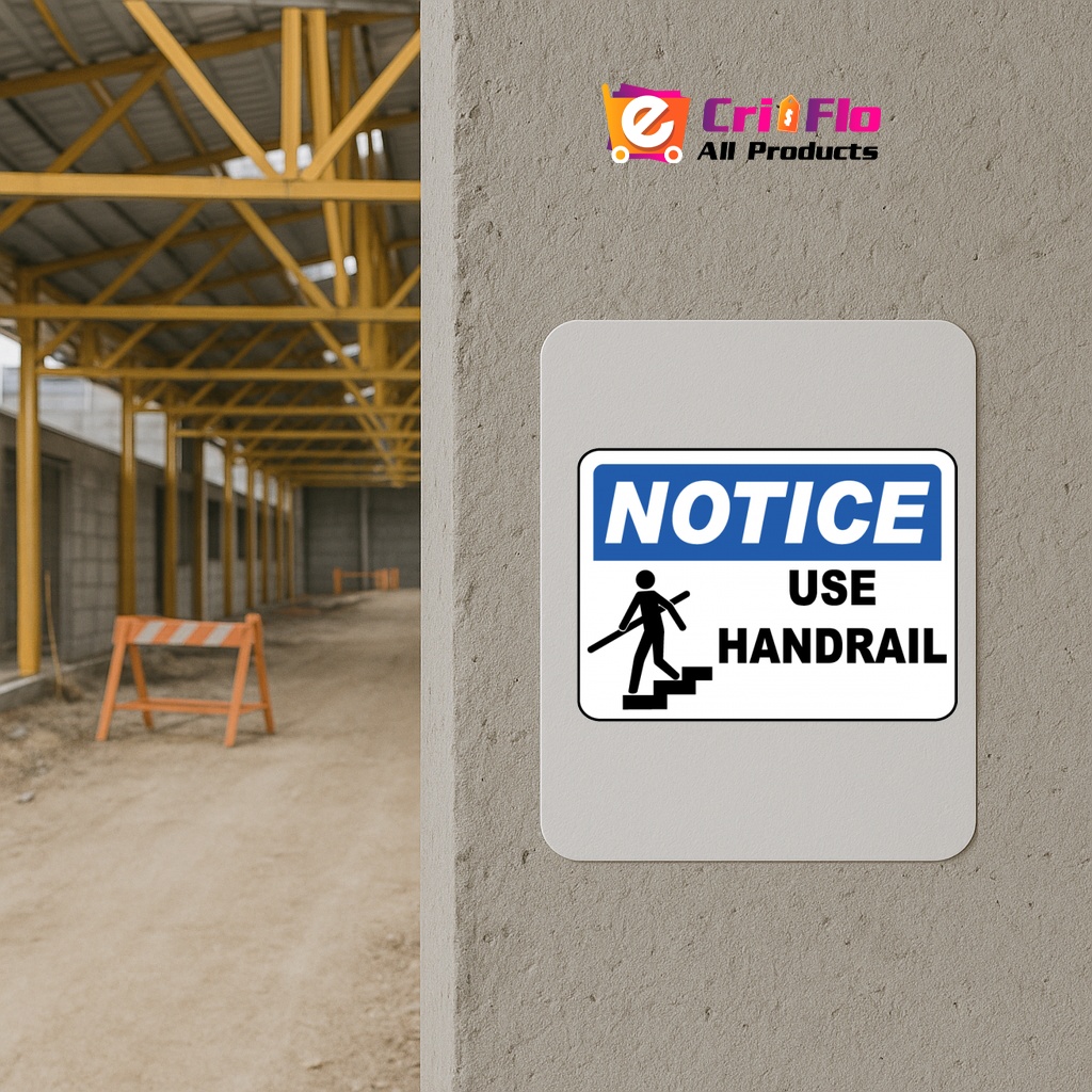 ⚠️ INDICATOARE 🛑 Indicator Notice Use Handrail Sign, Sticker autocolant ️