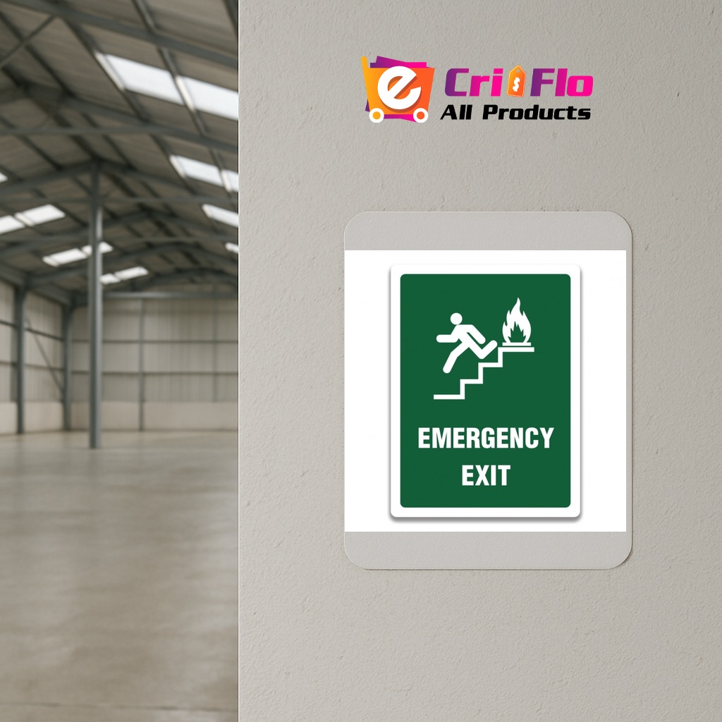 ⚠️ INDICATOARE 🛑 Indicator SIGN EMERGENCY EXIT STAIRWAY LEFT, Sticker ...