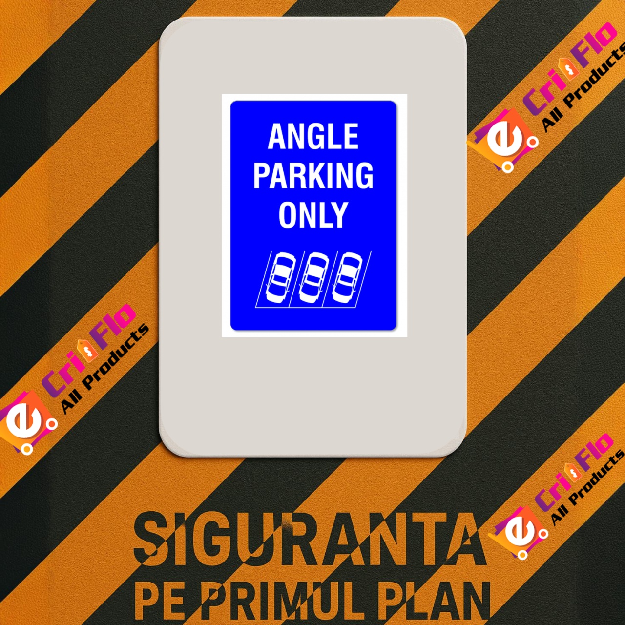 ⚠️ INDICATOARE 🛑 Indicator Angle Parking Only Sign, Sticker autocolant ️