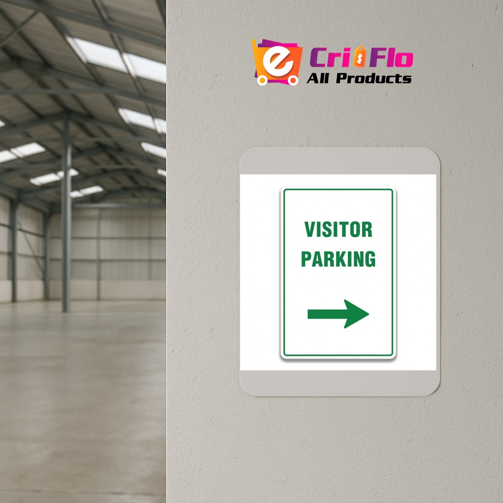 ⚠️ INDICATOARE 🛑 Indicator VISITOR PARKING RIGHT SIGN, Sticker autocolant ️