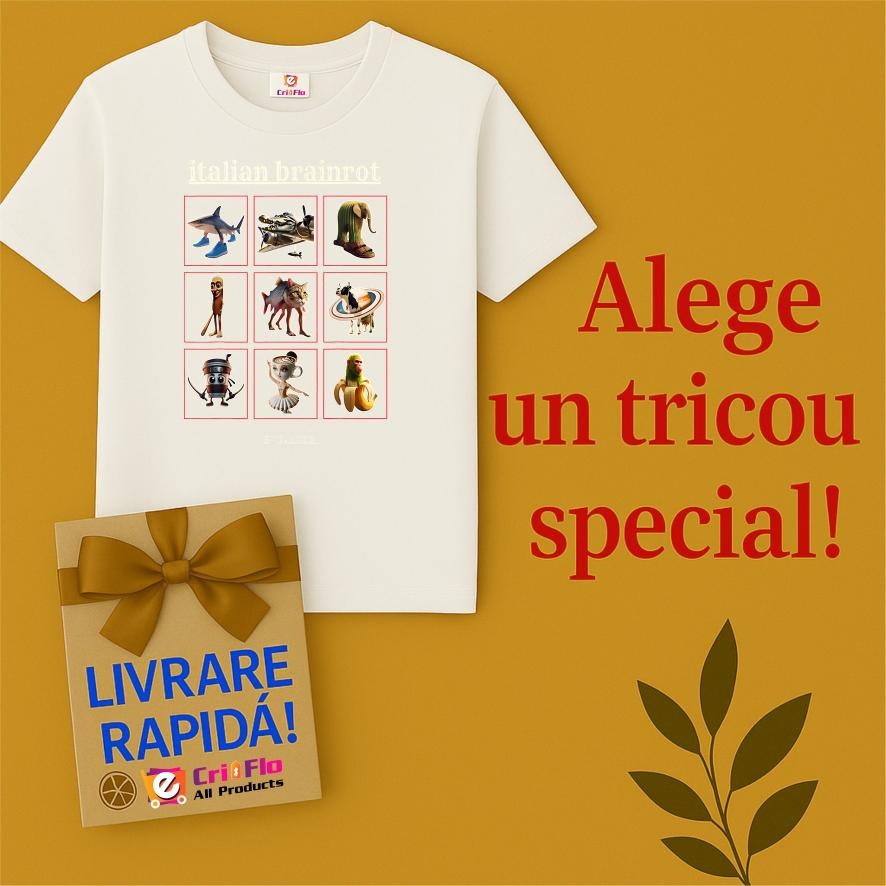 Tricou Barbat Tralalero Tralala cu personajul Italian Brainrot ...