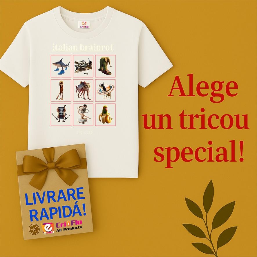 Tricou Copii Tralalelo Tra la la Italian Brainrot Characaters Meme Gen ...