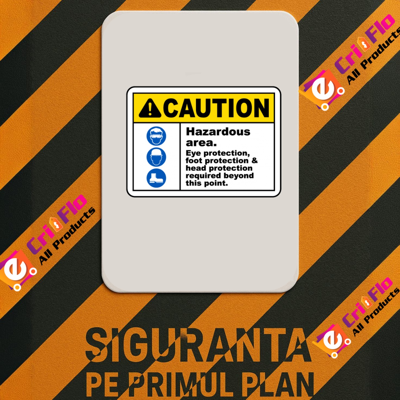 ⚠️ INDICATOARE 🛑 Indicator Hazardous Area PPE Required Sign, Sticker ...