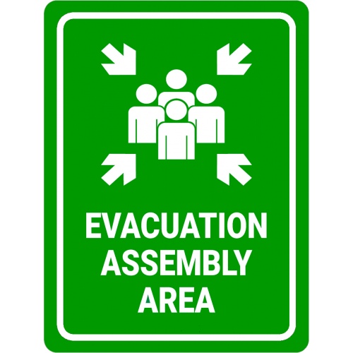 ⚠️ INDICATOARE 🛑 Indicator Sign evacuation assembly area, Sticker ...