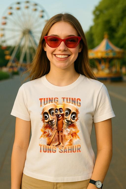 Tricou Dama Tralalero TraLaLa cu Tung Tung Tung Sahur Italian Brainrot ...