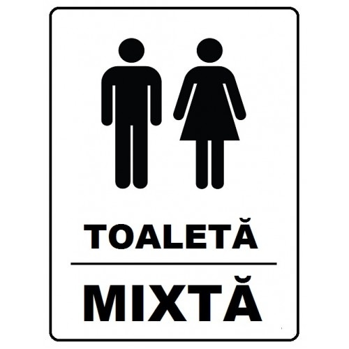 ⚠️ INDICATOARE 🛑 Indicator Pentru toaleta mixta, Sticker autocolant ️