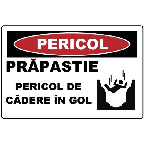 ⚠️ INDICATOARE 🛑 Indicator Prapastie pericol de cadere in gol, Sticker ...