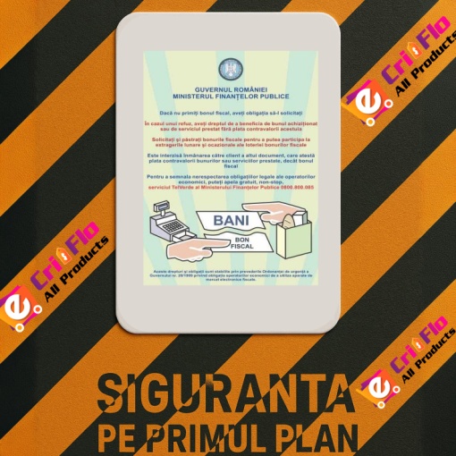 ⚠️ INDICATOARE 🛑 Indicator Afis bon fiscal, Sticker autocolant ️