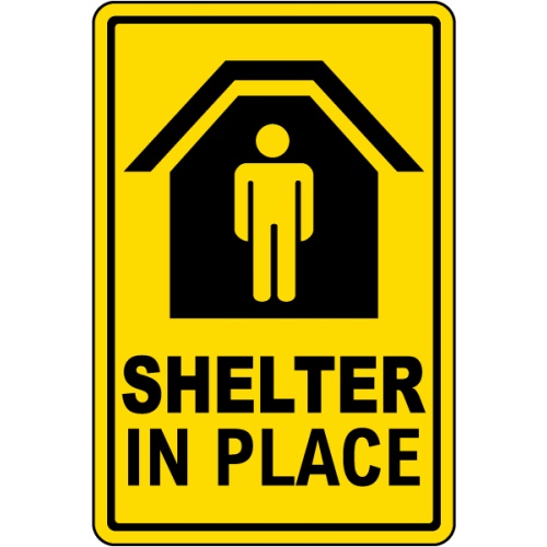 ⚠️ INDICATOARE 🛑 Indicator Shelter In Place Sign, Sticker autocolant ️