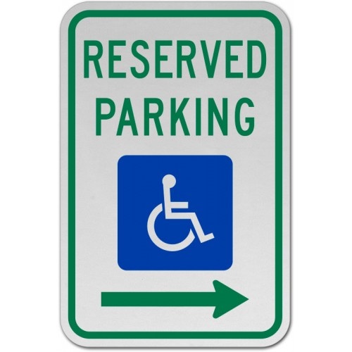 ⚠️ INDICATOARE 🛑 Indicator Accessible Reserved Parking Sign Right Arrow ...