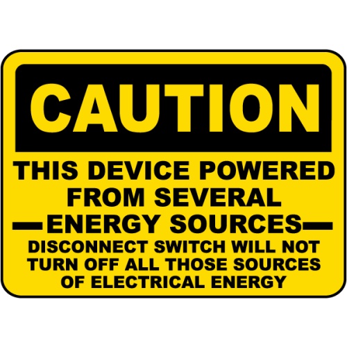 ⚠️ INDICATOARE 🛑 Indicator Caution Several Energy Sources Sign, Sticker ...