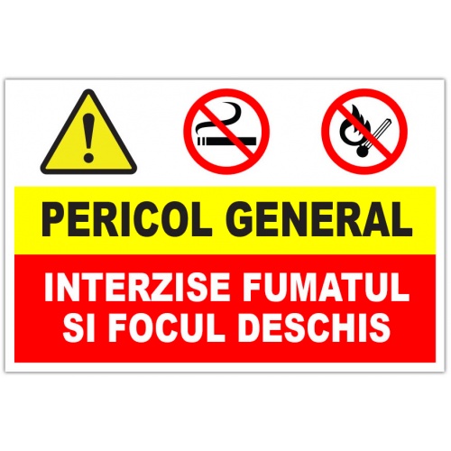 ⚠️ INDICATOARE 🛑 Indicator Panou pentru pericol general, Sticker ...