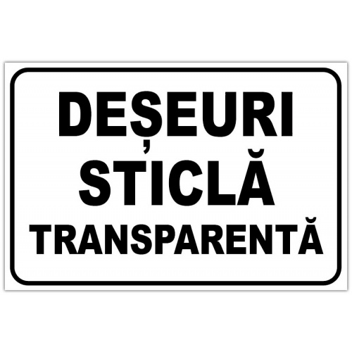 ⚠️ INDICATOARE 🛑 Indicator Pentru deseuri sticla transparenta, Sticker ...