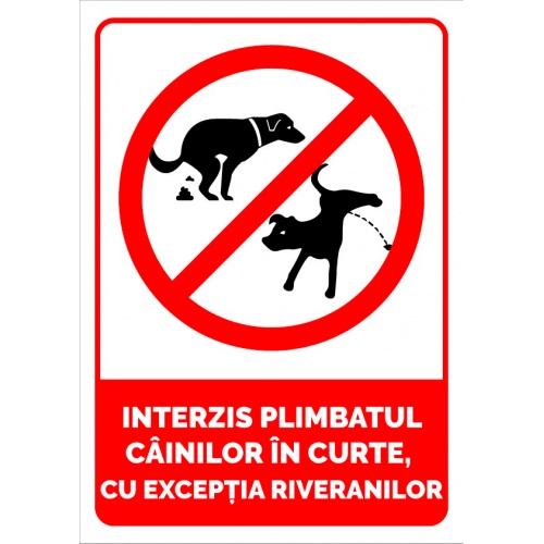 ⚠️ INDICATOARE 🛑 Indicator Semn interzis plimbatul cainilor in curte ...