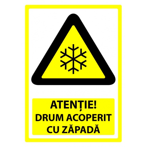 ⚠️ INDICATOARE 🛑 Indicator Semn pentru drum acoperit cu zapada, Sticker ...