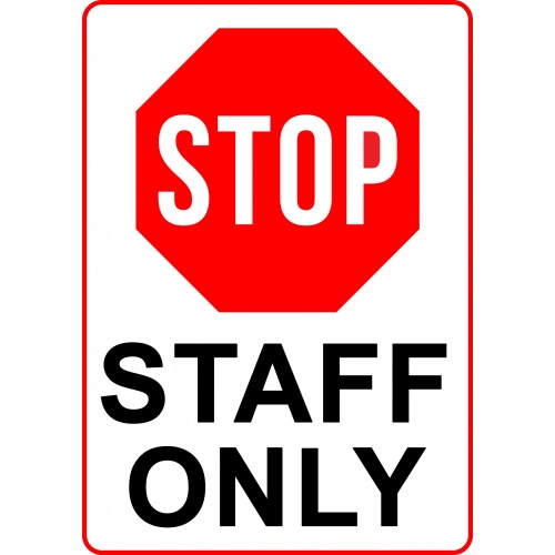 ⚠️ INDICATOARE 🛑 Indicator Sign stop staff only, Sticker autocolant ️
