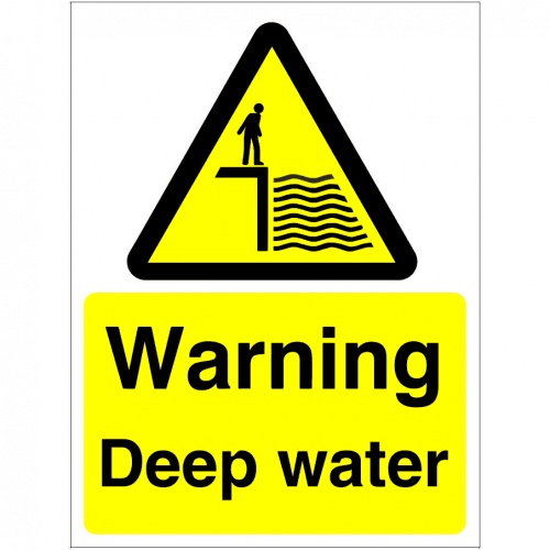 ⚠️ INDICATOARE 🛑 Indicator Sign warning deep water, Sticker autocolant ️