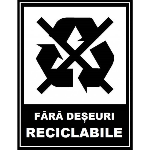 ⚠️ INDICATOARE 🛑 Indicator Fara deseuri reciclabile, Sticker autocolant ️