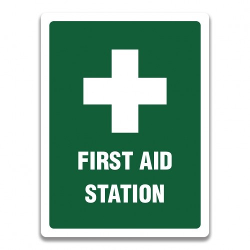 ⚠️ INDICATOARE 🛑 Indicator FIRST AID STATION SIGN, Sticker autocolant ️