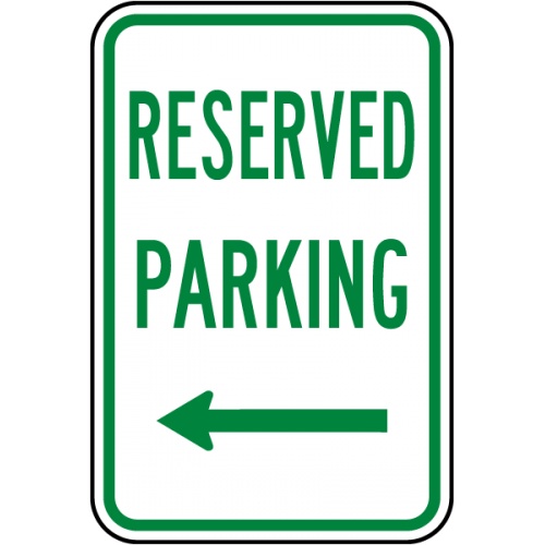 ⚠️ INDICATOARE 🛑 Indicator Reserved Parking Left Arrow Sign, Sticker ...