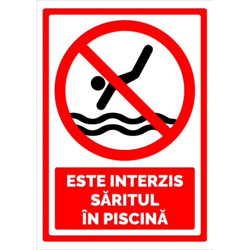 ⚠️ INDICATOARE 🛑 Indicator Semn este interzis saritul in piscina ...