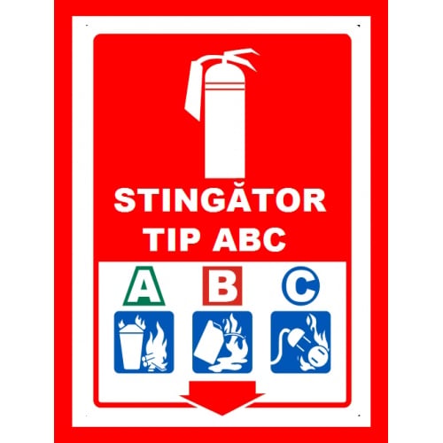 ⚠️ INDICATOARE 🛑 Indicator Pentru stingator tip ABC, Sticker autocolant ️