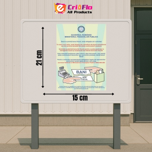 ⚠️ INDICATOARE 🛑 Indicator Afis bon fiscal, Sticker autocolant ️