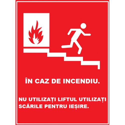 ⚠️ INDICATOARE 🛑 Indicator In caz de incendiu nu utilizati liftul ...