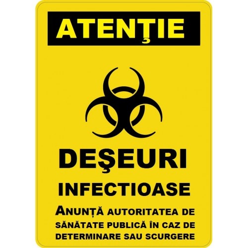 ⚠️ INDICATOARE 🛑 Indicator Pentru deseuri infectioase, Sticker autocolant ️
