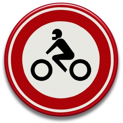 ⚠️ INDICATOARE 🛑 Indicator Accesul interzis motocicletelor, Sticker ...